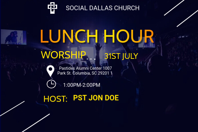 LUNCH HOUR WORSHIP (1) Template | PosterMyWall