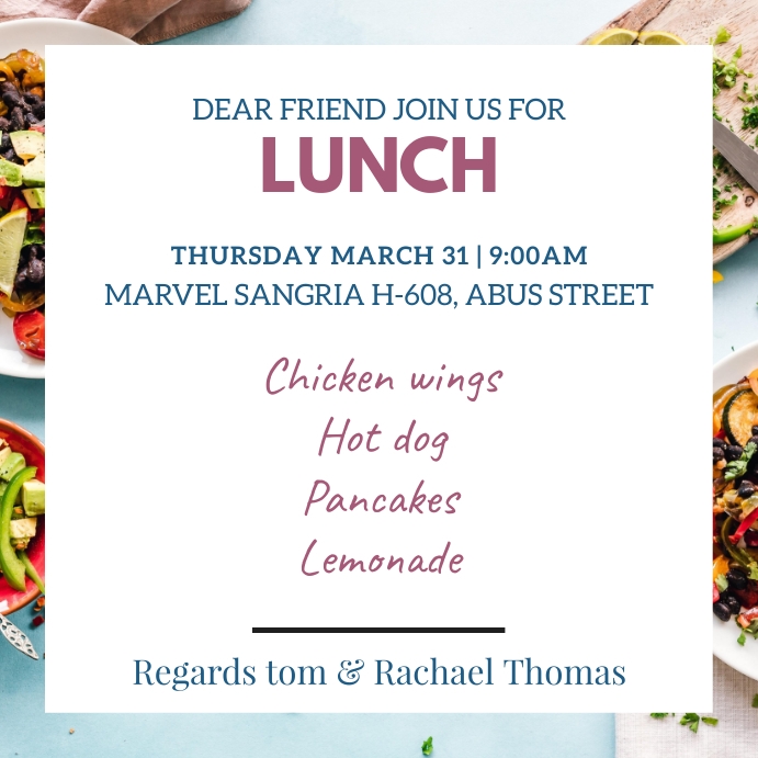 Copy Of Lunch Invitation Family And Friend Template PosterMyWall Copy Of Lunch Invitation Family And Friend Template PosterMyWall