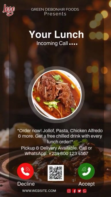 Copy of Lunch is on calling | PosterMyWall