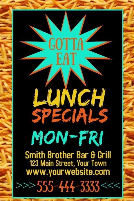 Lunch Specials Window Poster Template | PosterMyWall