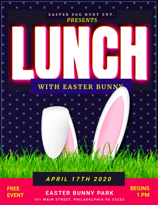 Lunch with Easter Bunny Template | PosterMyWall