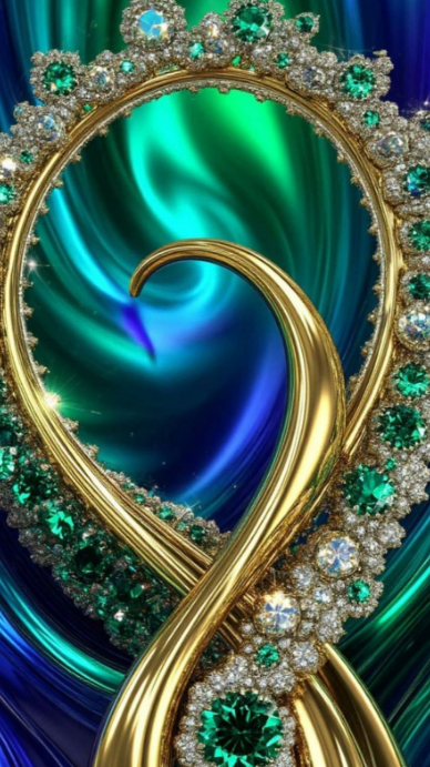 Plantilla de Luxurious Emerald and Gold Jeweled Abstract Frame ...