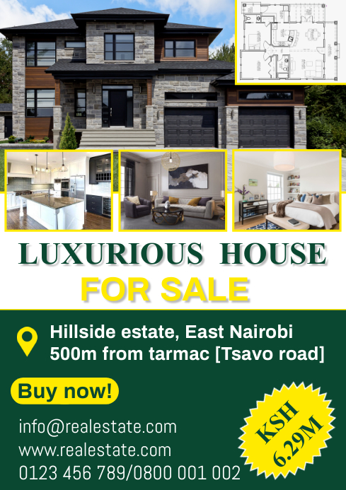 Luxurious house for sale Template | PosterMyWall