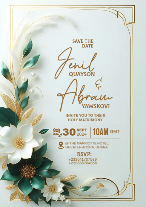 Luxurious Wedding Invitation Template | PosterMyWall