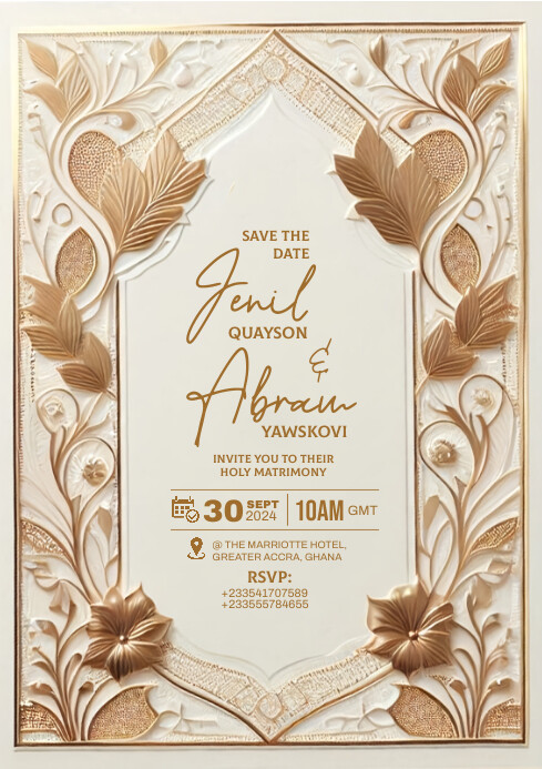 Luxurious Wedding Invitation Template | PosterMyWall