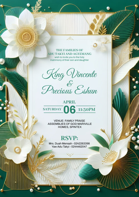 Luxurious Wedding Invitation Flyer Template | PosterMyWall