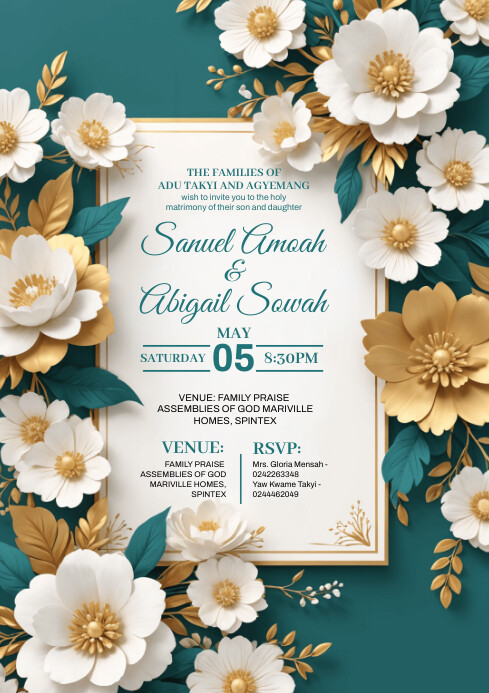Luxurious Wedding Invitation Flyer Template | PosterMyWall