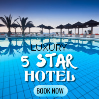 5 star luxury hotel book now ad poster Template | PosterMyWall