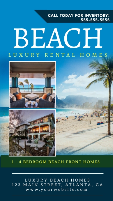 LUXURY BEACH HOME RENTAL FLYER Template | PosterMyWall