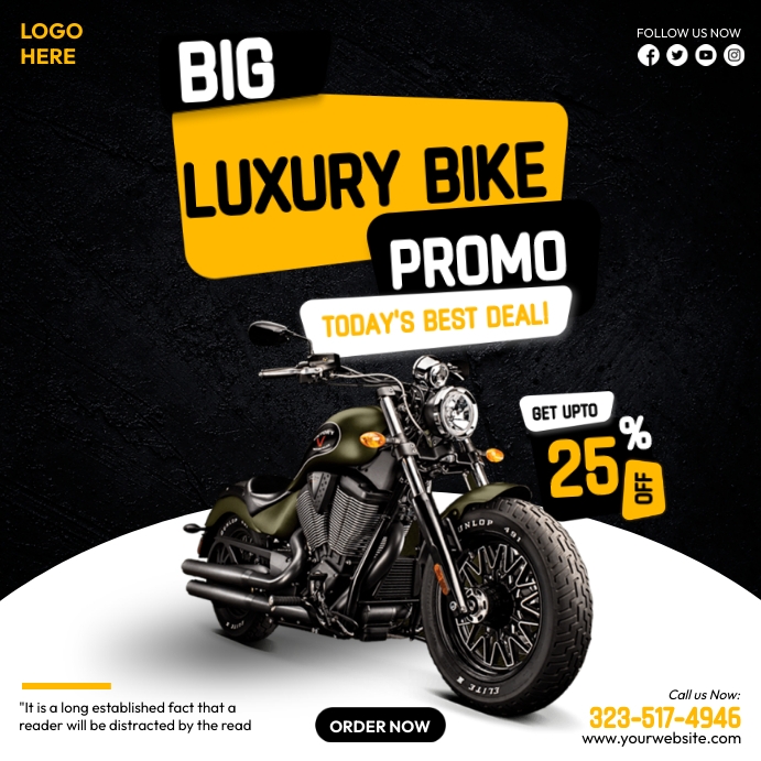Luxury Big Bike Best Offer Template | PosterMyWall