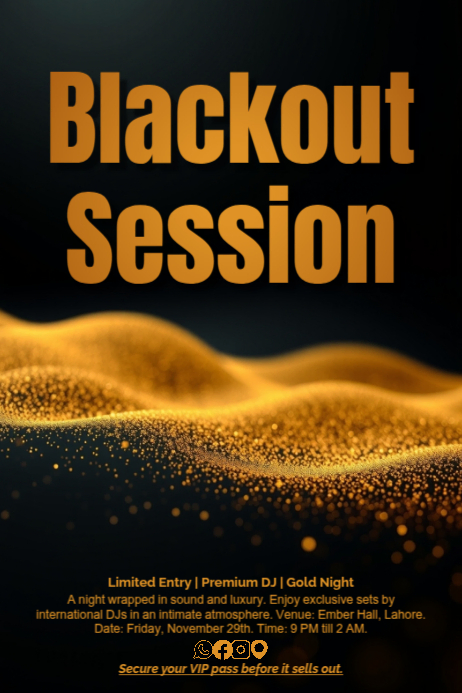 Luxury Blackout DJ Party Poster Template | PosterMyWall