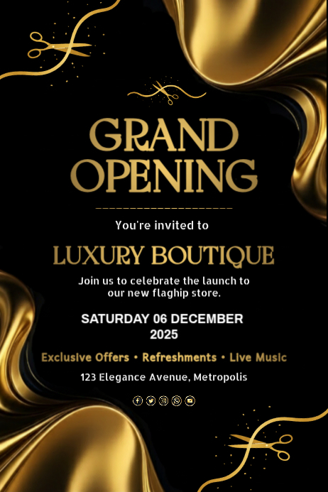 Luxury Boutique Grand Opening Poster. Template | PosterMyWall