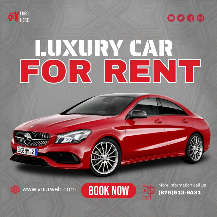 Plantilla de Luxury Car For Rent | PosterMyWall