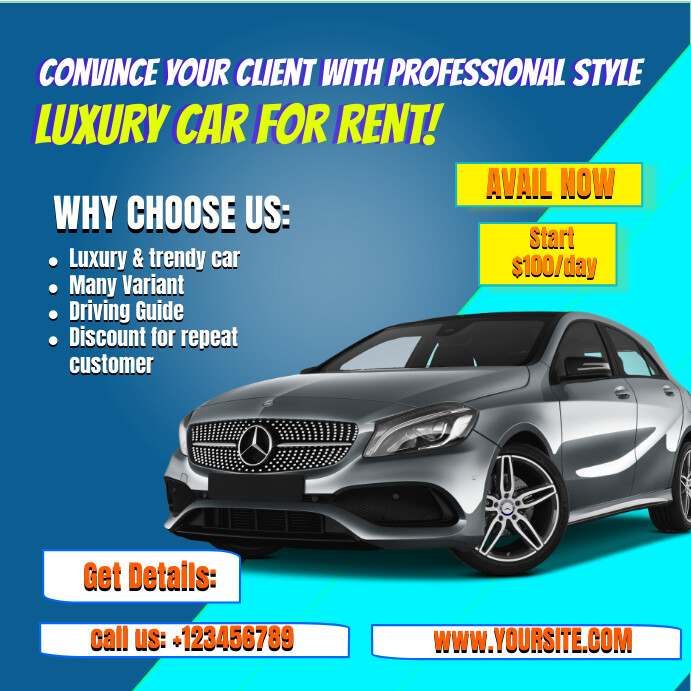 Copy of LUXURY CAR FOR RENT PROMO | PosterMyWall