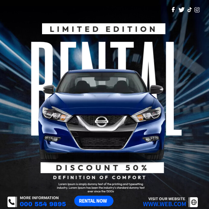 Luxury Car Rental Ads Template | PosterMyWall