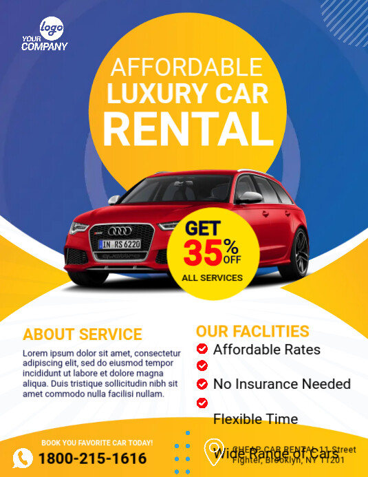 Luxury car rental flyer Template | PosterMyWall