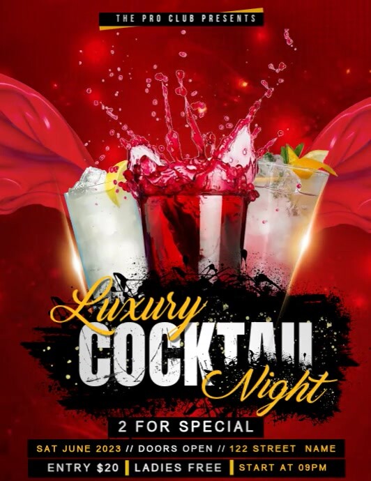 Luxury Cocktail Night Template | PosterMyWall