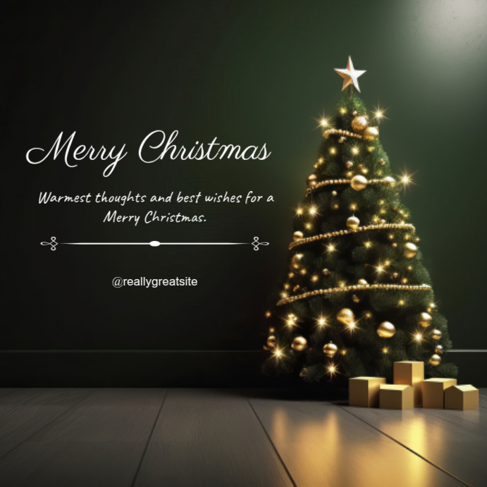 Luxury Dark Christmas Tree Merry Christmas Poster Template | PosterMyWall