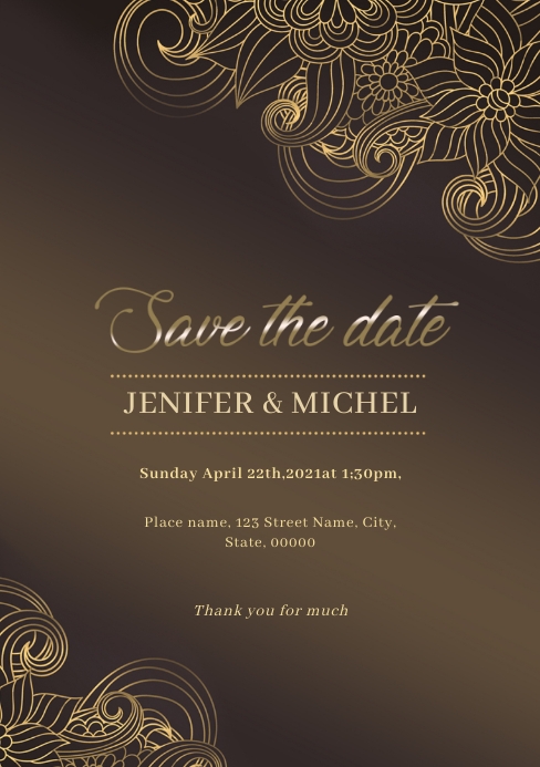 Copy of Luxury design Wedding card save the date (3) | PosterMyWall
