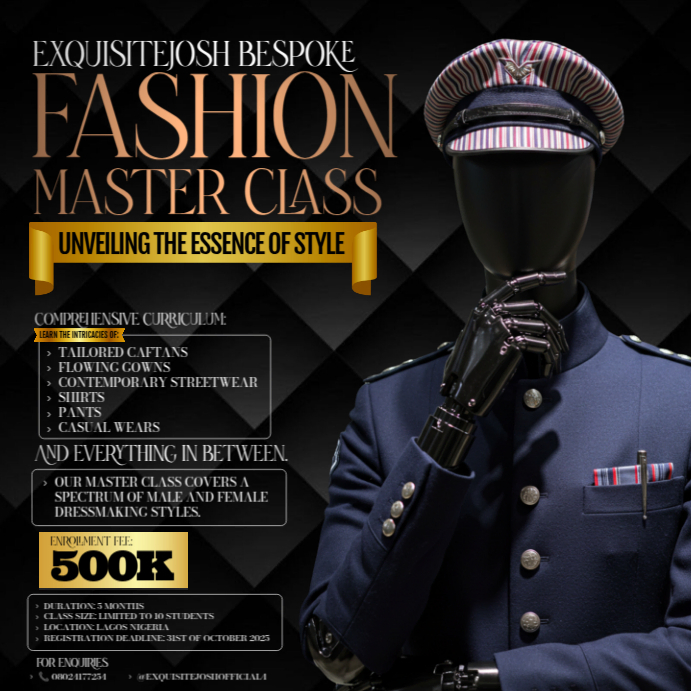Luxury Fashion Master Class Poster Template | PosterMyWall