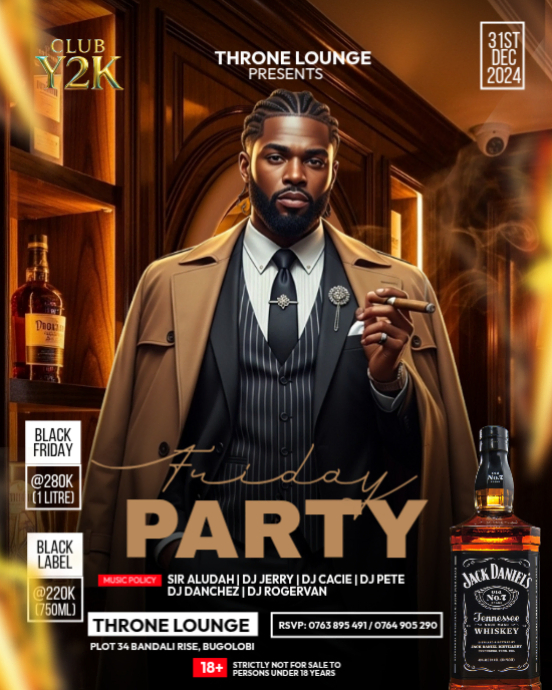 Luxury Gentleman Friday Party Flyer Template | PosterMyWall
