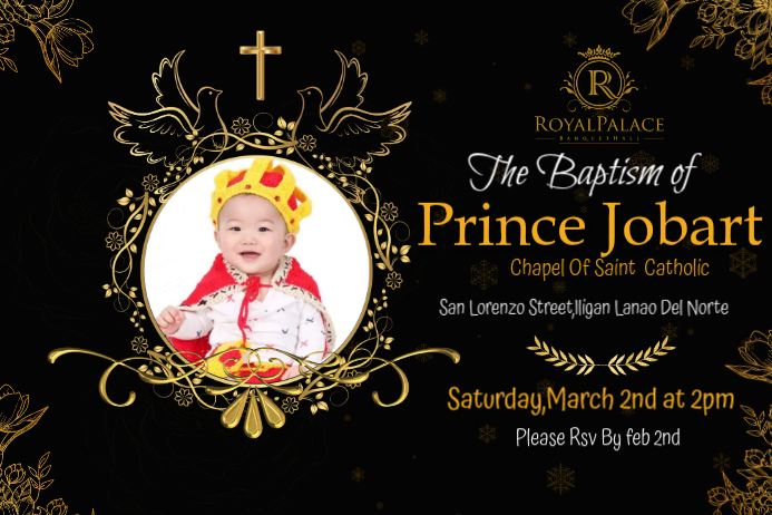 Luxury Gold Baptism Template | PosterMyWall