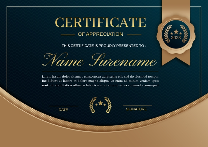 Luxury Gold Certificate Template Design | PosterMyWall