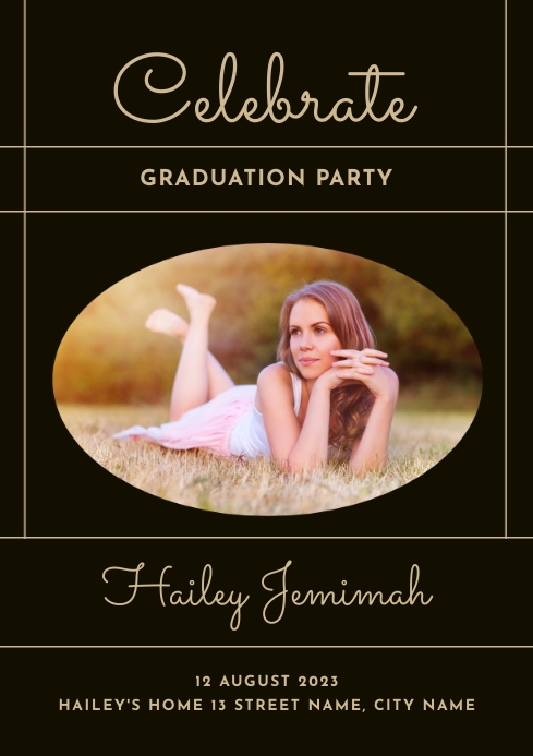 Luxury Graduation Party Invitation Flyer Templat | PosterMyWall