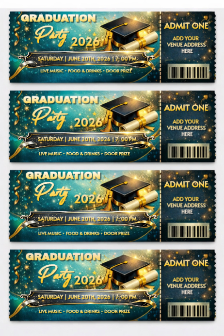 Copy of Luxury graduation party Ticket template | PosterMyWall