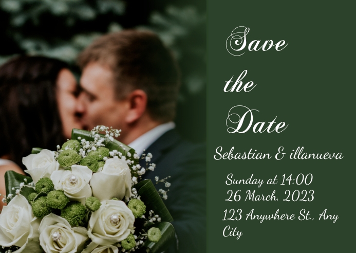 Luxury Green Wedding invitation Template | PosterMyWall