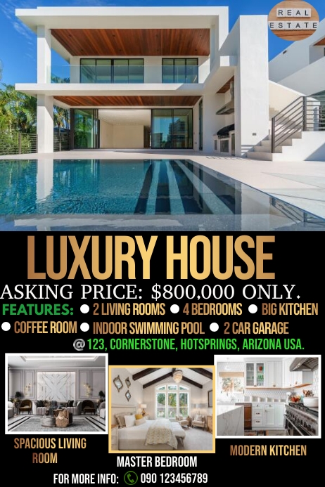 LUXURY HOUSE FOR SALE Template | PosterMyWall