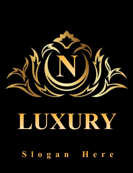 Modèle Conception de Logo de Luxe de Recherche, Brochure de Logo D'étiquette D'or | PosterMyWall
