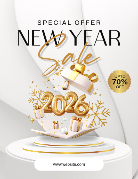Luxury New Year Sale 2026 Poster – Special Offer & Discount Promotion ...