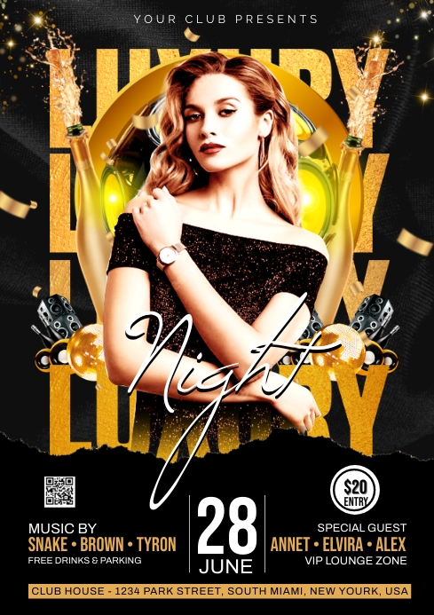 luxury-night-party Flyer Template | PosterMyWall