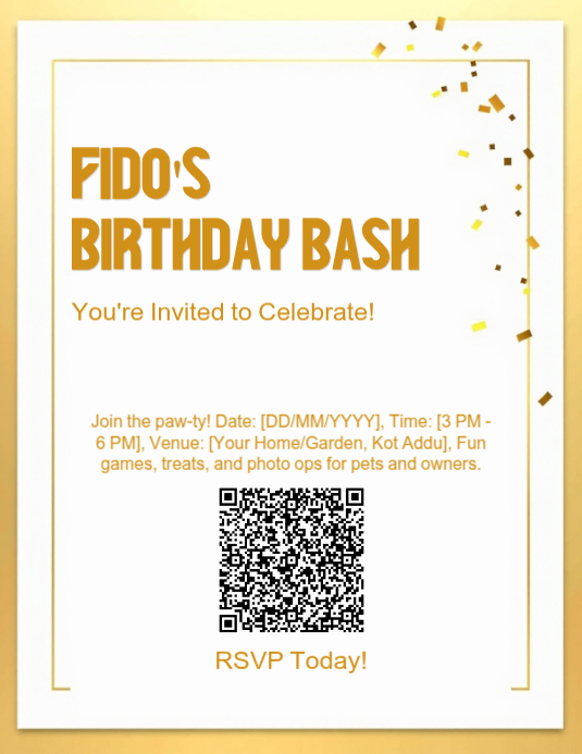 Luxury Pet Birthday Invitation Template | PosterMyWall