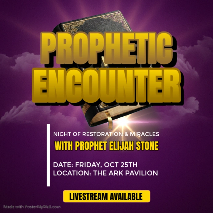 Luxury Prophetic Encounter Church Flyer - Gold & Purple. Template ...