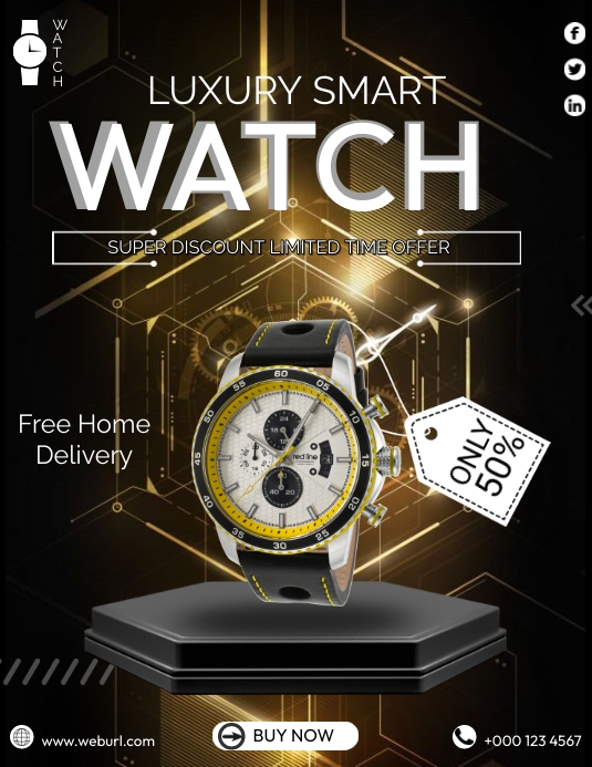 Luxury Smart Watch Template | PosterMyWall