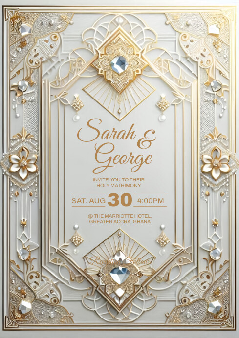 Luxury Wedding Invitation Template | PosterMyWall