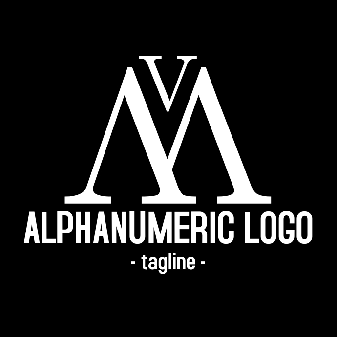 m and v alphanumeric logo black and white Template | PosterMyWall