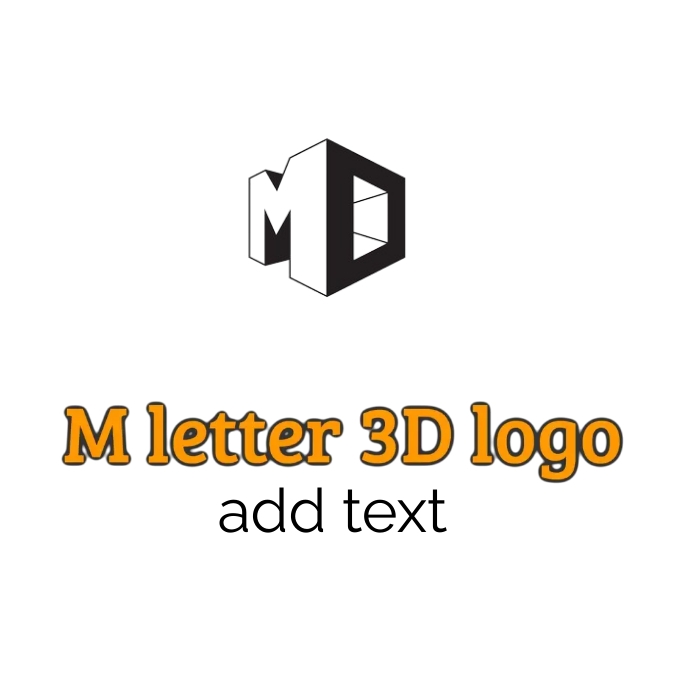 M letter 3D company logo design template. | PosterMyWall