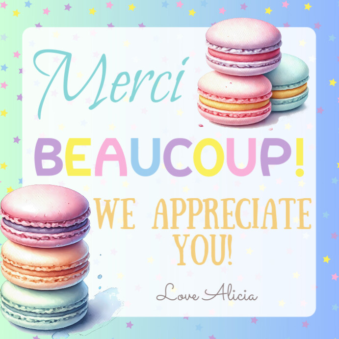 Copy of Macaron Gift Tags, Merci beaucoup, Thank You Employee Staff ...