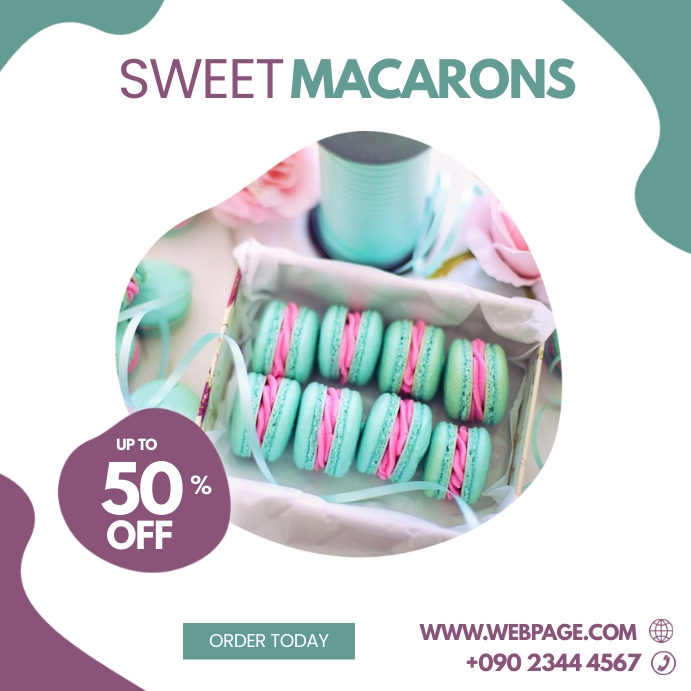 MACARON RESTAURANT FLYER Template | PosterMyWall