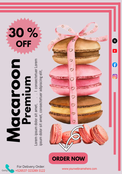 Macaroon Restaurant Template | PosterMyWall