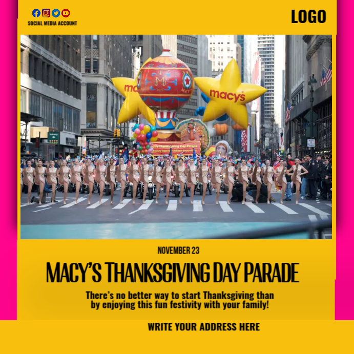 Plantilla de macy’s thanksgiving day parade | PosterMyWall