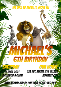 Madagascar Birthday Invitation Template | PosterMyWall