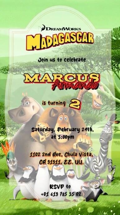 Madagascar invitation birthday Template | PosterMyWall