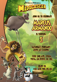 Printable Madagascar 3 Invitations