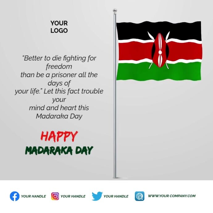 Copy of Madaraka Day waving flag | PosterMyWall