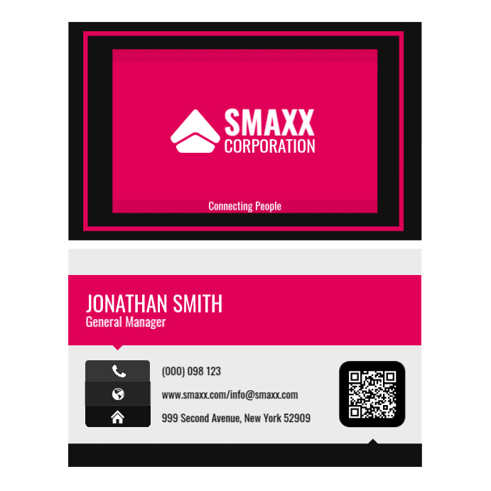 Kartu Nama Magenta Templat | PosterMyWall