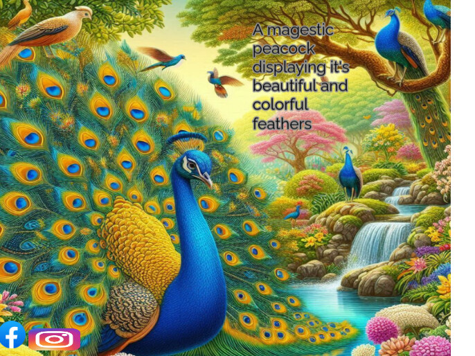 Copy of Magestic peacock displaying it's beautiful and colorful ...